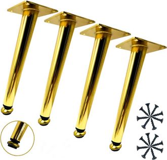 Generic Moderne Möbel Sofabeine, goldene Möbelbeine, konische Tischbeine aus Metall, DIY-Stützbeine, TV-Schrankbeine aus Metallbeschichtung, mit Schrauben, 4 
