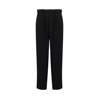 Laneus Leinen-Viskose-Hose Slim Fit - - Trousers - Damen - Schwarzk - 2XL