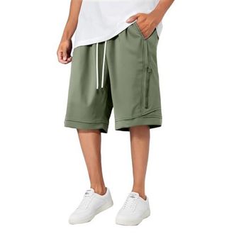 Generico Short d&eacute;t&eacute; l&eacute;ger pour homme avec poches Pantalon cargo confortable pour activit&eacute;s de plein air, Vert militaire, XXL