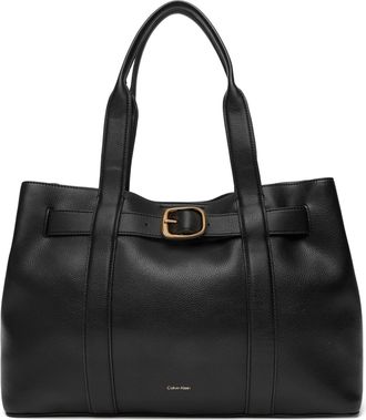 Calvin Klein Handtasche Calvin Klein Buckle Medium Tote LV04F3294G Schwarz
