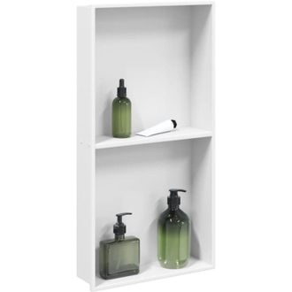 vidaXL Duschnische Mattwei&szlig; 32x62x9 cm Edelstahl - Vidaxl