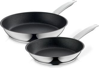 WMF Permadur Advance Pfannenset Induktion 2-teilig, Bratpfanne 28 + 24 cm, Edelstahlpfanne, Cromargan Edelstahl beschichtet, backofenfest