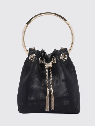 Jimmy Choo London Mini sac Bon Bon en maille de nylon avec anse m&eacute;tallique