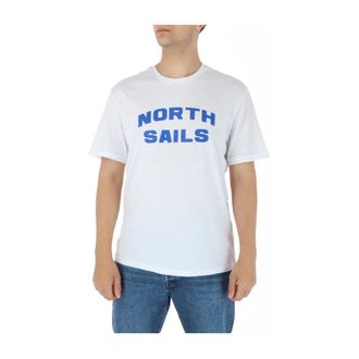 North Sails Wei&szlig;es T-Shirt mit Kurzen &Auml;rmeln und Rundhalsausschnitt - - Tops - Herren - Wei&szlig; - XL