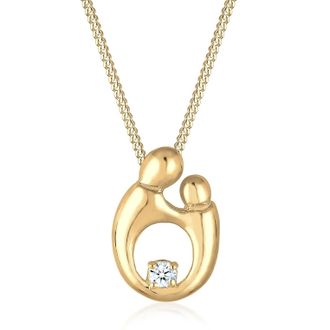 Elli Halsketten - Halskette Mutter Kind Diamant (0.03 ct.) 925 Sterl - Gr. unisize - in Gold - f&uuml;r Damen