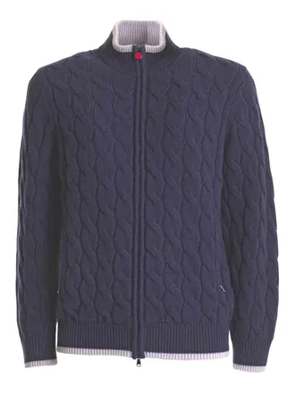 Kiton Rundhalspullover - Blau