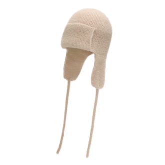 ZLYC Damen Winter Fliegerm&uuml;tze Trapperm&uuml;tze Strickm&uuml;tze Beanie Warme Ski M&uuml;tze(Einfaches Beige)
