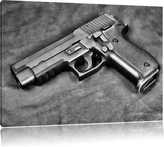 Pixxprint Monocrome, SIG SAUER Waffe, Größe: 60x40cm, Leinwandbild, fertig gespannt, Wandbild, Dekoration, Kunstdruck, kein Poster