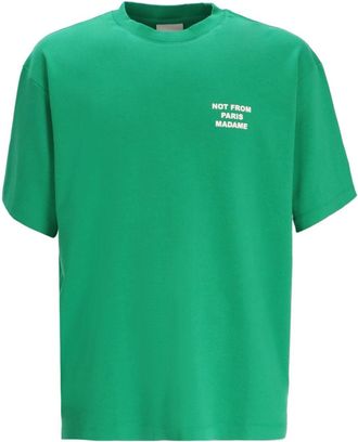 Dr&ocirc;le de Monsieur T-Shirt mit Slogan-Print - Gr&uuml;n