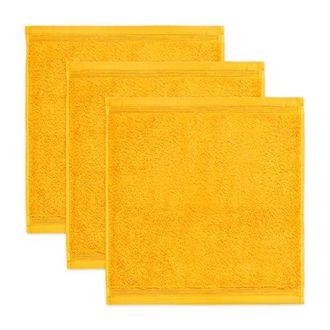 Möve Superwuschel Seiftuch 30 x 30 cm aus 100% Baumwolle, gold 3er Set