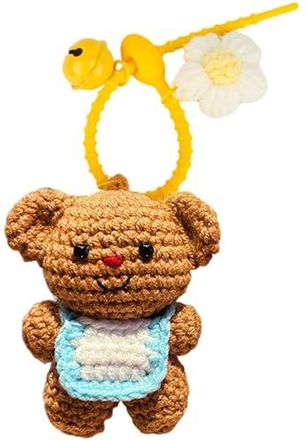 Generic Keychains Sac &agrave; dos en forme dours - Porte-cl&eacute;s en forme dours en forme danimal - Accessoire &eacute;l&eacute;gant daccessoires en crochet fait &agrave; la main - Portable