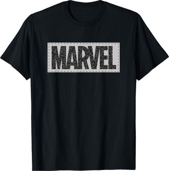 MARVEL Logo Black White and Gray T-Shirt