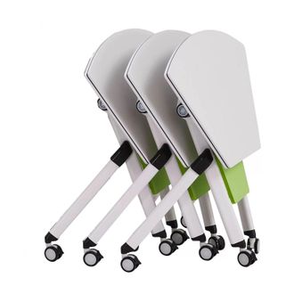 Generic Tragbarer Klapptisch, klappbarer Konferenztisch, mobiler Schulungstisch, Seminartisch mit ger&auml;uschlosen, feststellbaren Rollen, Schallschutzwand und S