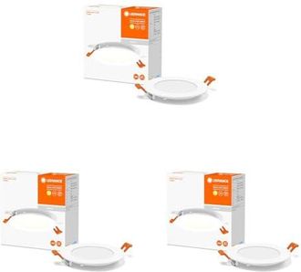 Ledvance LED SPOT SLIM &Oslash; 12cm, Einbaustrahler Spot f&uuml;r s&auml;mtliche Innenbereiche, 8W, Farbtemperatur 3000K, 550 Lumen, 240V, flaches modernes Design, inkl. Klemm