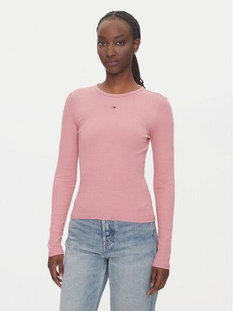 Tommy Jeans Bluse Essential DW0DW17387 Rosa Slim Fit