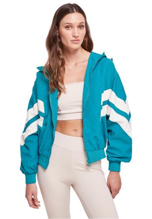 Urban Classics Damen Jacke Ladies Crinkle Batwing Jacket watergreen/whitesand 4XL