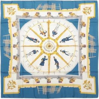 Herm&egrave;s Pre-owned Carr&eacute; 90 Festival des Amazones Scarf - Femme - Pre-owned - Bleu - Taille: ONE Size
