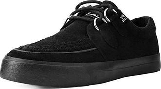 T.U.K. Vegan Creeper Sneaker - Chaussures pour Hommes et Femmes - Couleur Black Vegan Suede - Chaussures à Lacets en Cuir et Daim de Style Puck, Goth et Rock