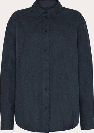 Knowledge Cotton Apparel Damen vegan Hemd Damen Flanell Total Eclipse Navy