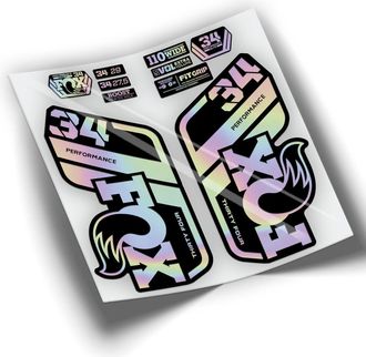 Generico Ref: VP417 Aufkleber kompatibel mit Fox 34 Performance 2021-2025 MTB, Sticker, Aufkleber, Aufkleber f&uuml;r Mountainbikes