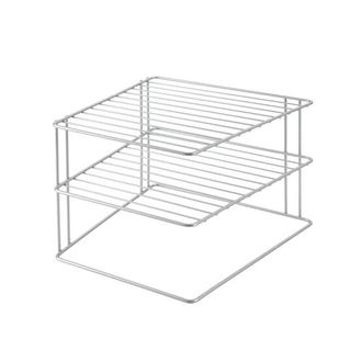 Metaltex 364002 Palio Eck-Schrankeinsatz, 2-Etagen, 25 x 25 x 19 cm, silber