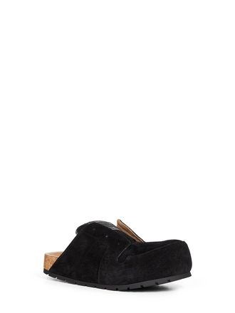 Balenciaga Mens Mules Black Suede Calfskin Calf Leather Sandal
