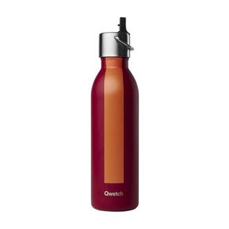 Qwetch Bouteille Isotherme Active S&eacute;rie Sport Grenat 600ml - Gourde avec Bouchon Sport - 24h Froid et 12h Chaud - Etanche & Compacte