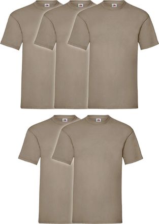 Fruit Of The Loom Fruit of The Loom Valueweight Herren-T-Shirt, kurz&auml;rmelig, 5 St&uuml;ck, Khaki, XXL
