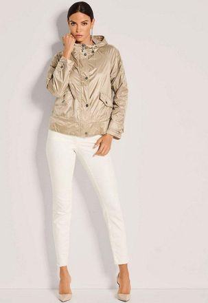 Madeleine Outdoorjacke Outdoorjacke mit Kapuze, Raglan&auml;rmel Unifarbenes Design, variabler Kragen, verdeckter Rei&szlig;verschluss