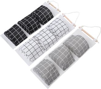 BESPORTBLE SWETRACE 3 St&uuml;ck Teiliges Baumwoll leinen Wandaufbewahrungsset mit F&auml;chern Moderner H&auml;ngeorganizer f&uuml;r Zuhause Platzsparende Aufbewahrungstasche f&uuml;r K