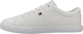 Tommy Hilfiger Femme, Chaussures, Blanc, Taille: 37 EU Baskets Basses en Toile &agrave; Lacets