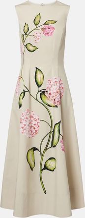 Oscar De La Renta Midikleid Porcelain aus Popeline
