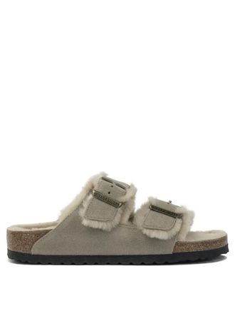 Birkenstock Sandalen - Arizona Shearling Sandals - Gr. 36 (EU) - in Braun - f&uuml;r Damen