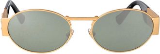 Versace unisex, Accessoires, Jaune, Taille: 56 MM Lunettes de soleil ovales Medusa Deco