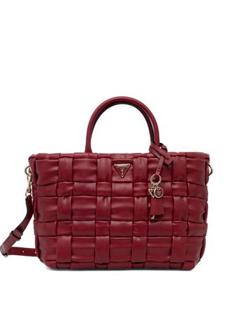 Guess Co sac cabas Marion &agrave; design tiss&eacute; - Rouge