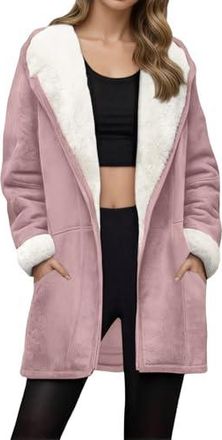 Generic Vestes en polaire pour femme avec fermeture &eacute;clair int&eacute;grale - Pull dext&eacute;rieur doux thermique l&eacute;ger coupe-vent confortable d&eacute;contract&eacute; chaud hiver pou