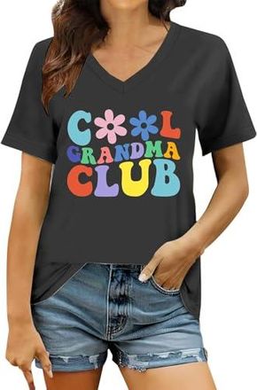 Generic Cool Grandma Club Hauts pour femmes T-shirt ample 2025 avec inscription &laquo; Going Out &raquo; T-shirt amusant d&eacute;contract&eacute; tendance graphique mignon et tendanc