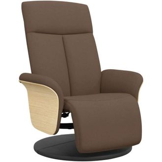 vidaXL Relaxsessel mit Fu&szlig;teil Braun Stoff Vidaxl