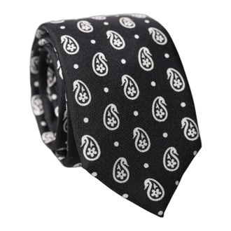 Dolce & Gabbana Paisley Krawatte aus Seide- verstellbar - - Accessories - Herren - Schwarzk - ONE SIZE