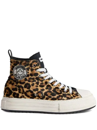 Dsquared2 baskets montantes &agrave; imprim&eacute; l&eacute;opard - Noir