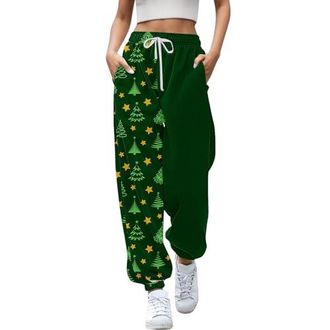 Generic Pantalon de jogging en polaire doux et chaud pour femme, taille &eacute;lastique, cordon de serrage, coupe d&eacute;contract&eacute;e, pour la maison, confort de nuit, uti