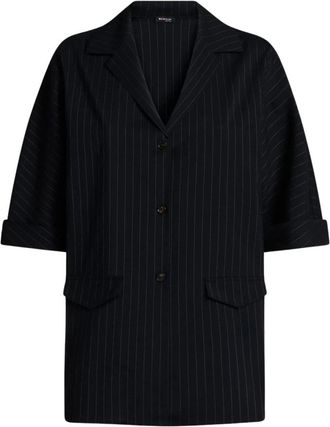 Kiton Femme, Blouses et Chemises, Noir, Taille: 40 FR Chemise en laine &agrave; rayures