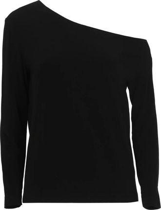 Norma Kamali Femme, Pulls, Noir, Taille: 40 FR Haut &agrave; Manches Longues et &Eacute;paules Tombantes