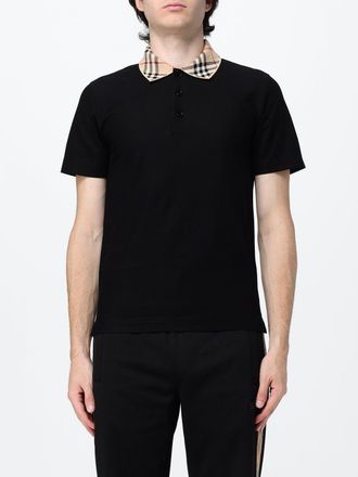 Burberry Polo slim fit en coton avec col &agrave; motif check