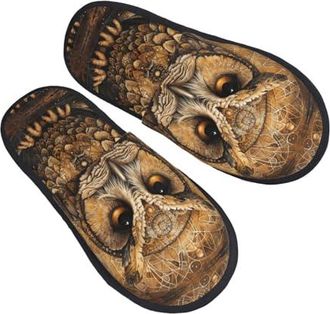 Generic Croyances Li&eacute;es Au Hibou Femme Homme Pantoufles Peluche Slippers Antid&eacute;rapantes Chaussures De Maison Pour Hiver Int&eacute;rieur Automne L