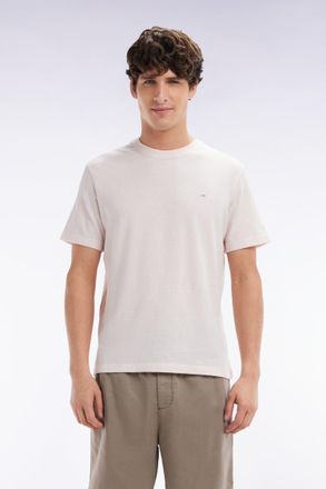 Eden Park T-shirt En Coton Et Lin Rose Coupe Droite