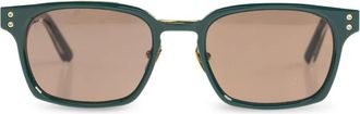 Leisure Society lunettes de soleil Equense &agrave; monture rectangulaire - Vert