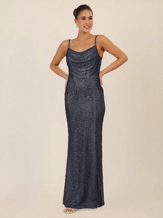 Apart Abendkleid mit Wasserfall-Ausschnitt