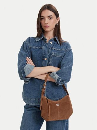 Tommy Jeans Handtasche Tjw Slouchy Suede Shoulder Bag AW0AW18859 Braun