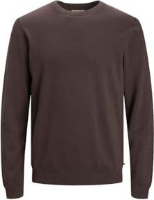 Jack & Jones A/S JJEBASIC Knit Crew Neck Noos Pull en Tricot pour Homme, Seal Brown, M, Phoque, M